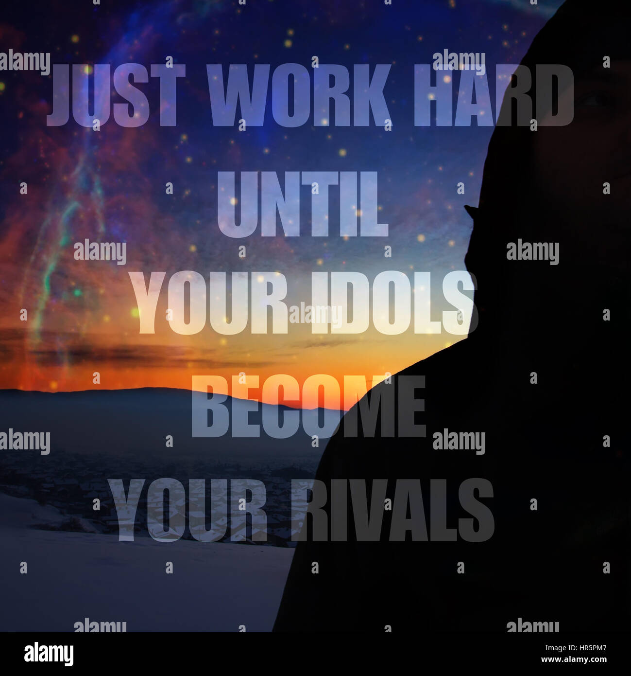 motivational unknown quote background, work hard until your idols ...