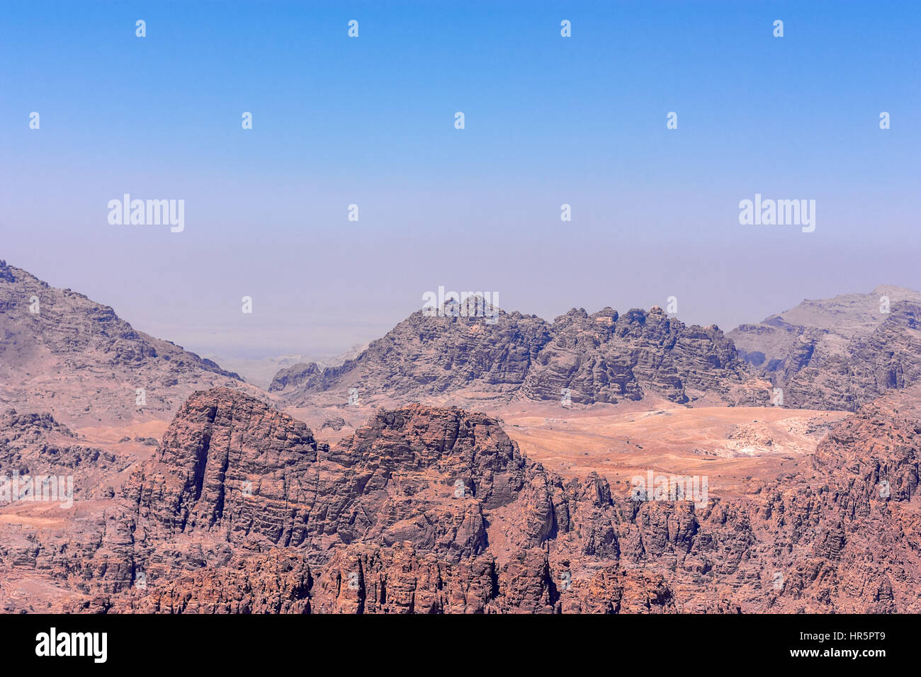 Panorama of the Wadi Musa and mountains near Petra, Jordan Stock Photo ...