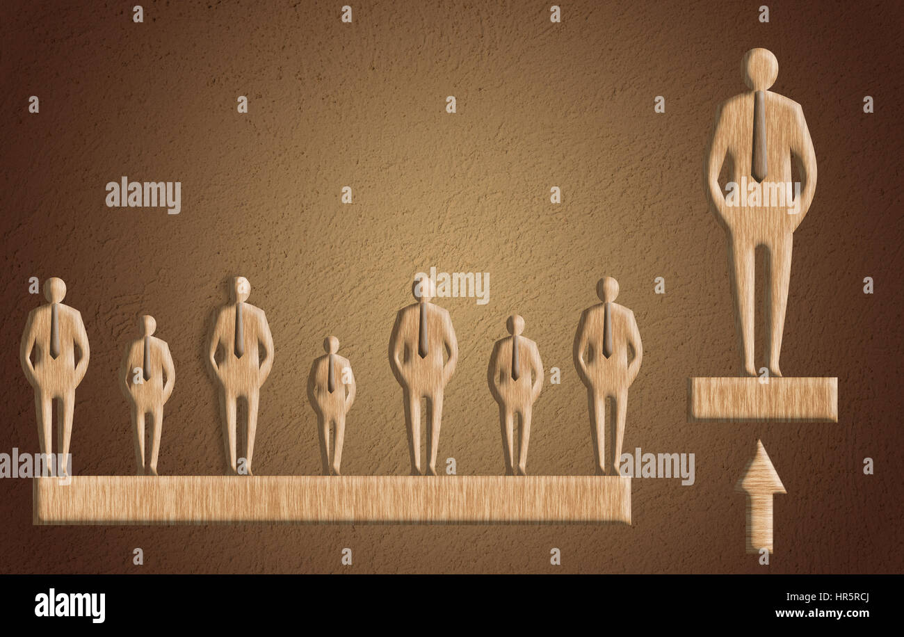 a concept of successful leader in wood texture Stock Photo - Alamy