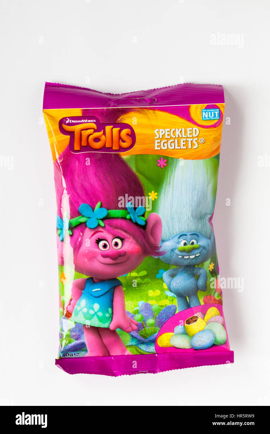 Packet of nickelodeon Trolls Speckled Egglets Easter Eggs isolated on ...
