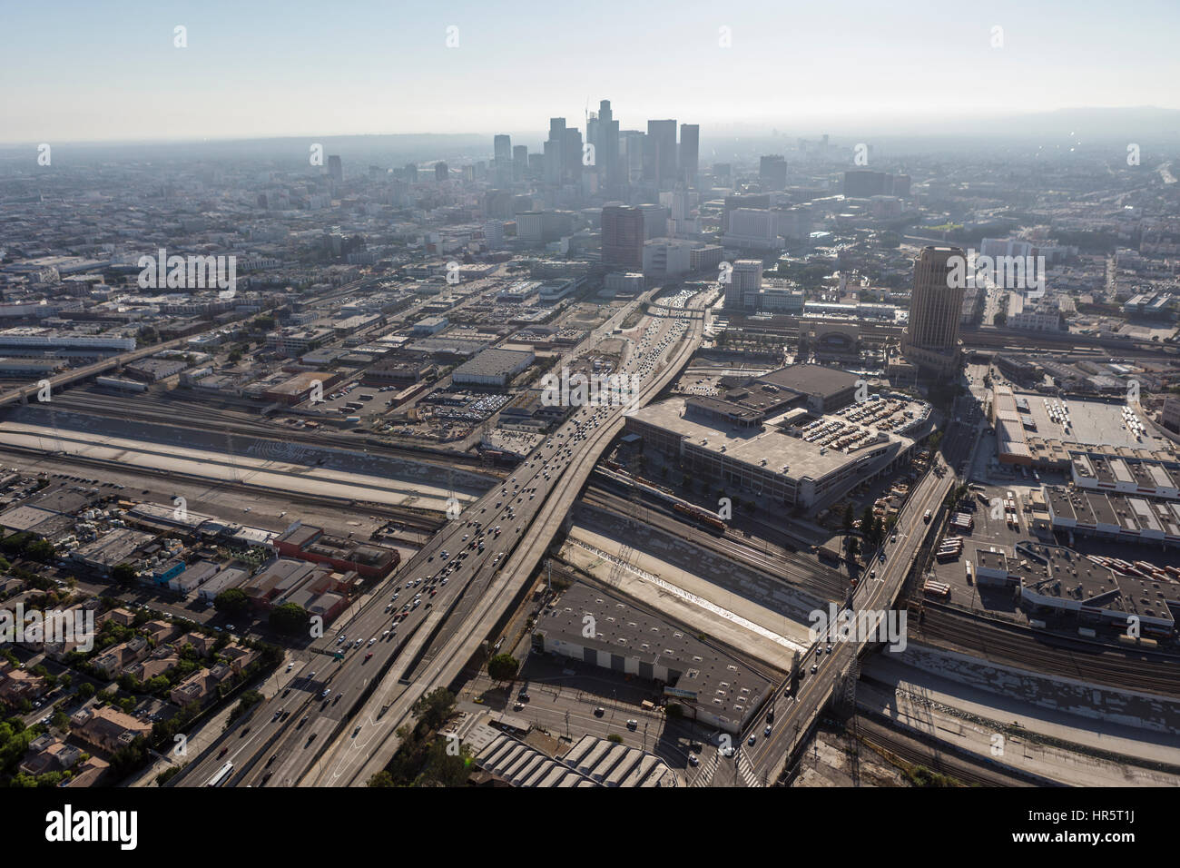 Los Angeles, California, USA - August 6, 2016: Thick summer smog ...