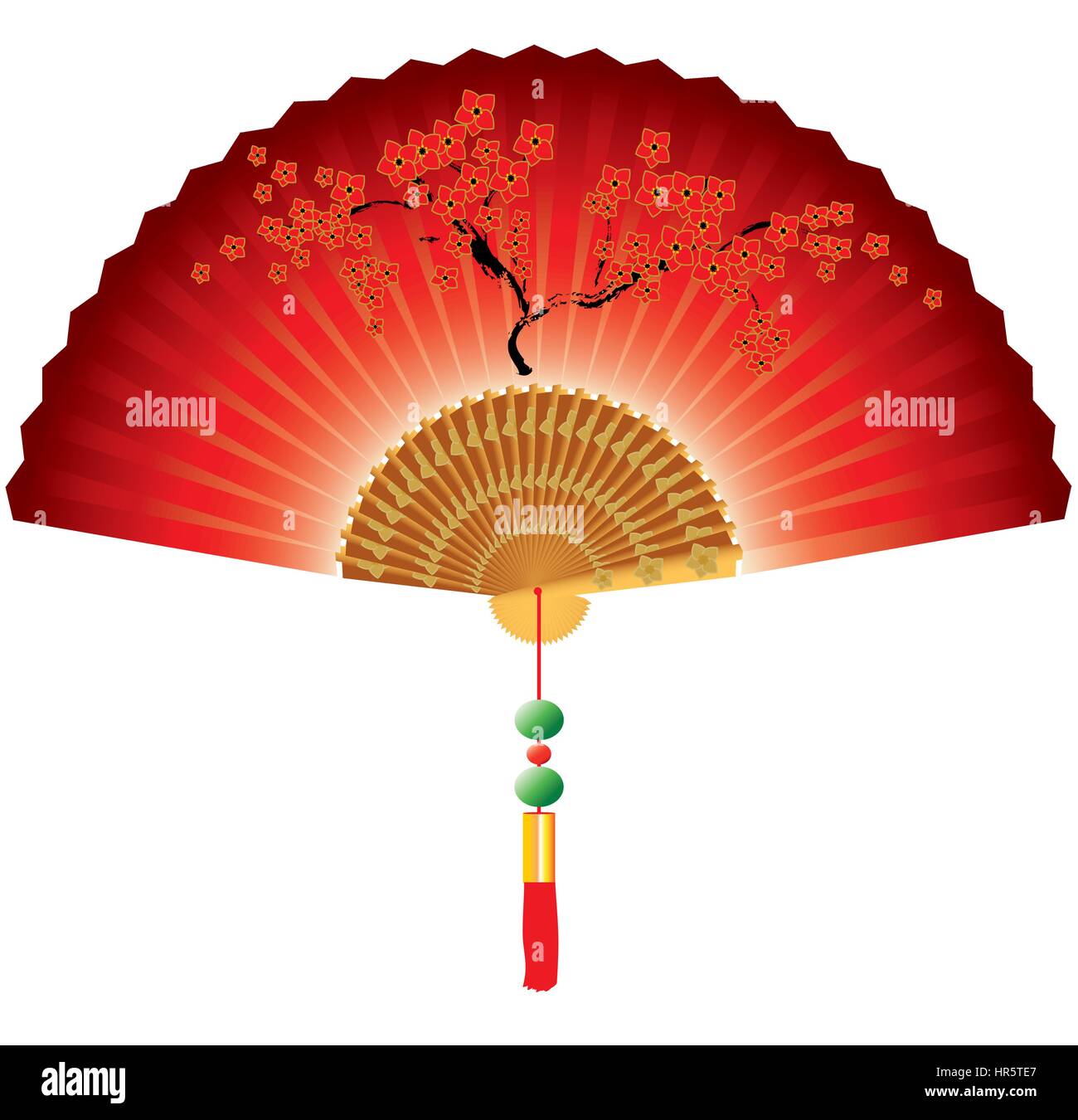 Chinese fan vector hi-res stock photography and images - Alamy