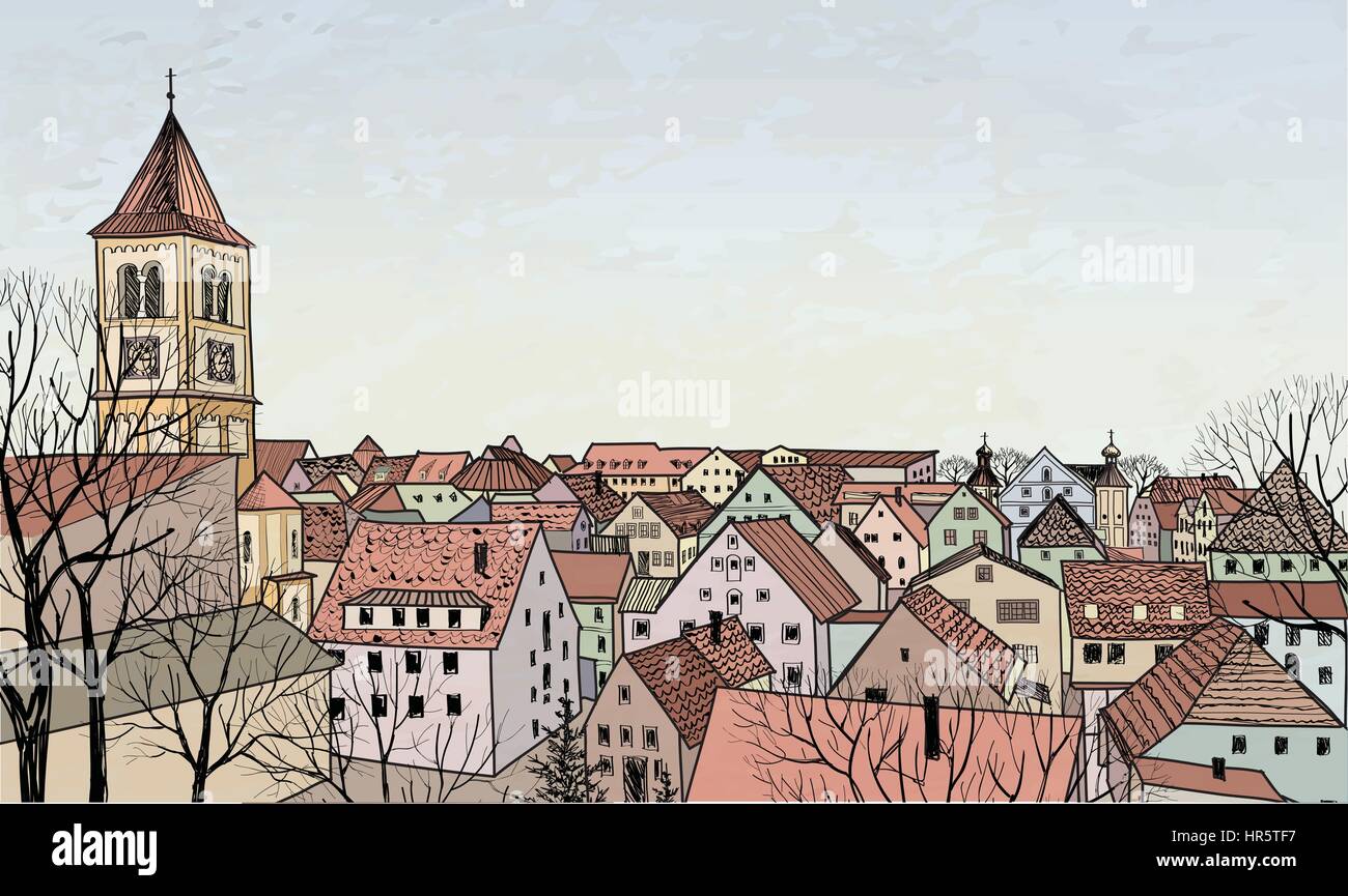 Old english alleyway Stock Vector Images - Alamy