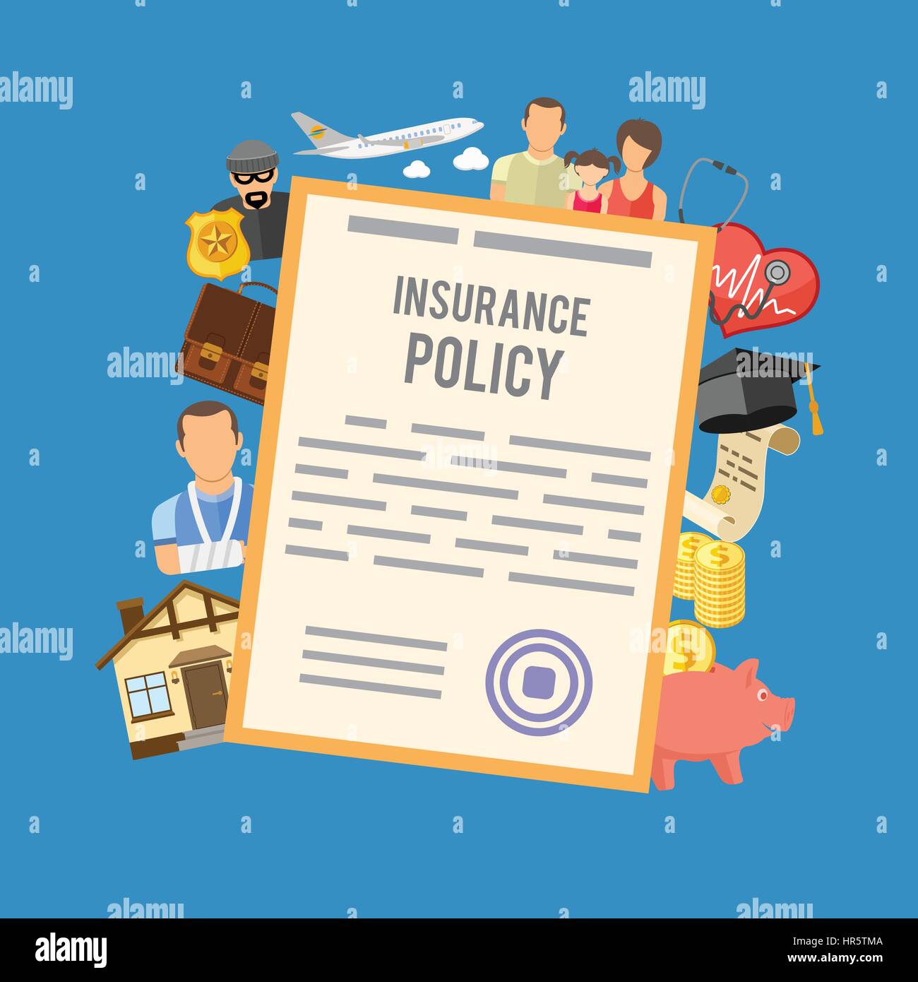Insurance policy icon Stock Vector Images - Alamy