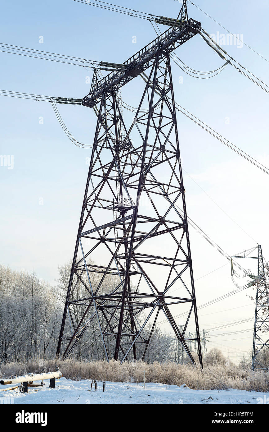 Power line for residential premises Stock Photo - Alamy