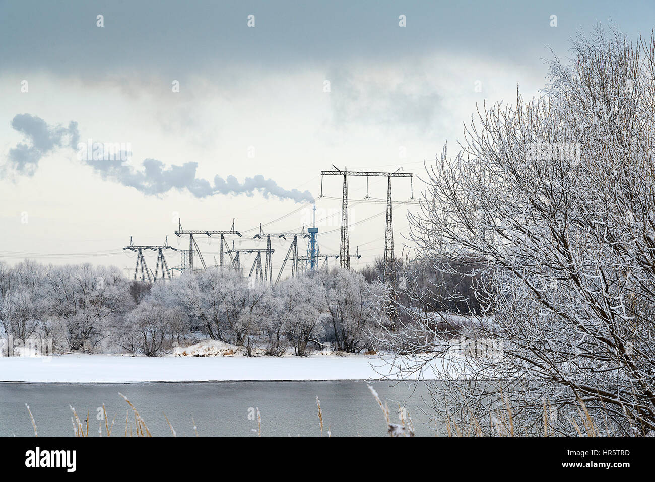 Power line for residential premises Stock Photo - Alamy