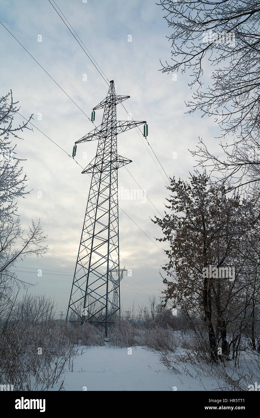 Power line for residential premises Stock Photo - Alamy