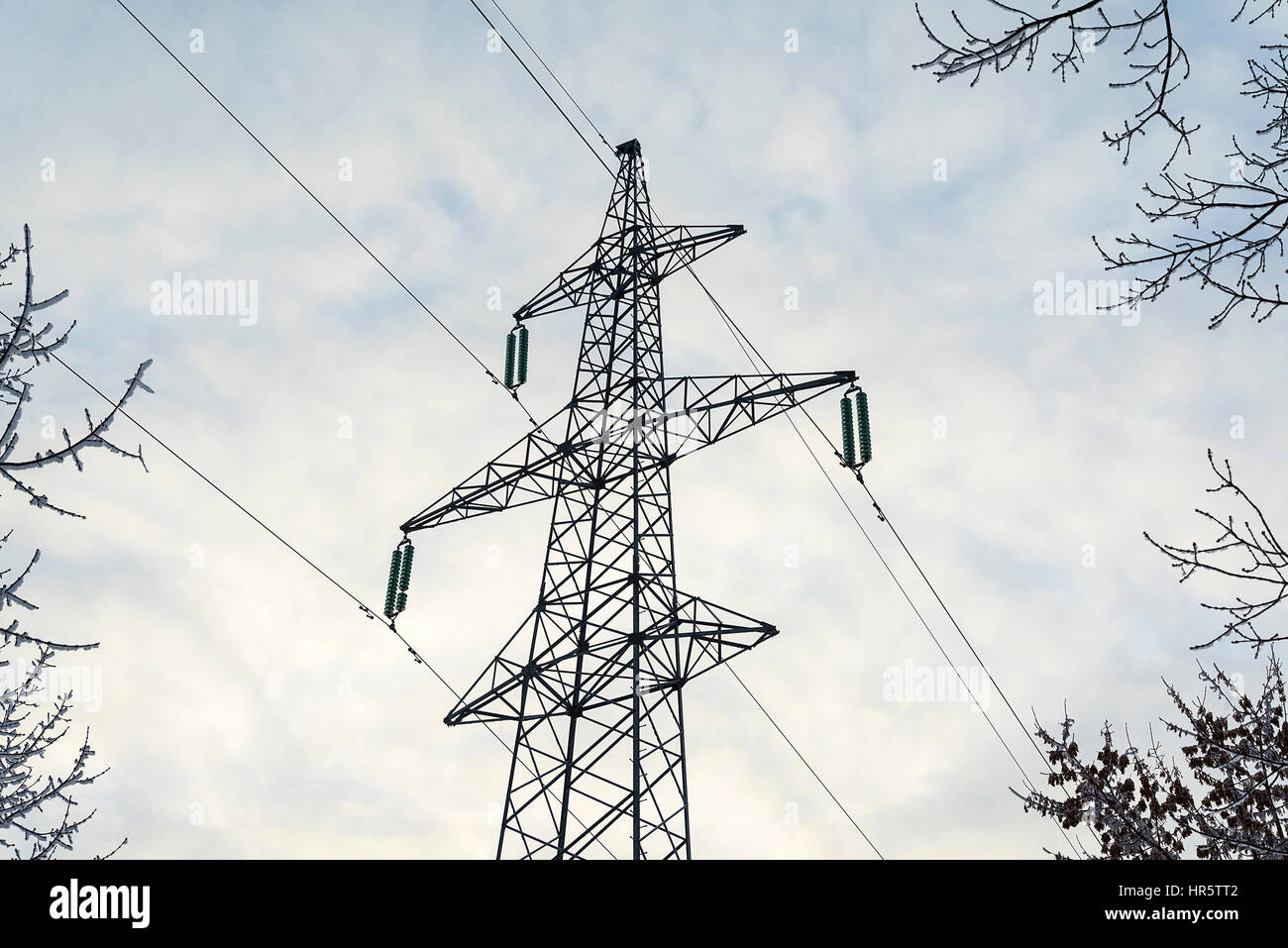 Power line for residential premises Stock Photo - Alamy