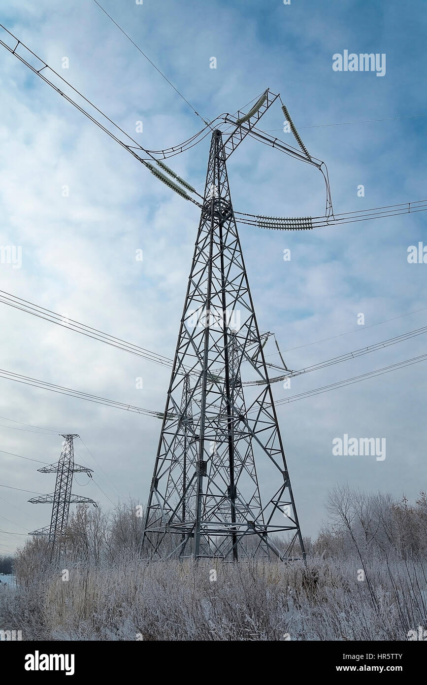 Power line for residential premises Stock Photo - Alamy