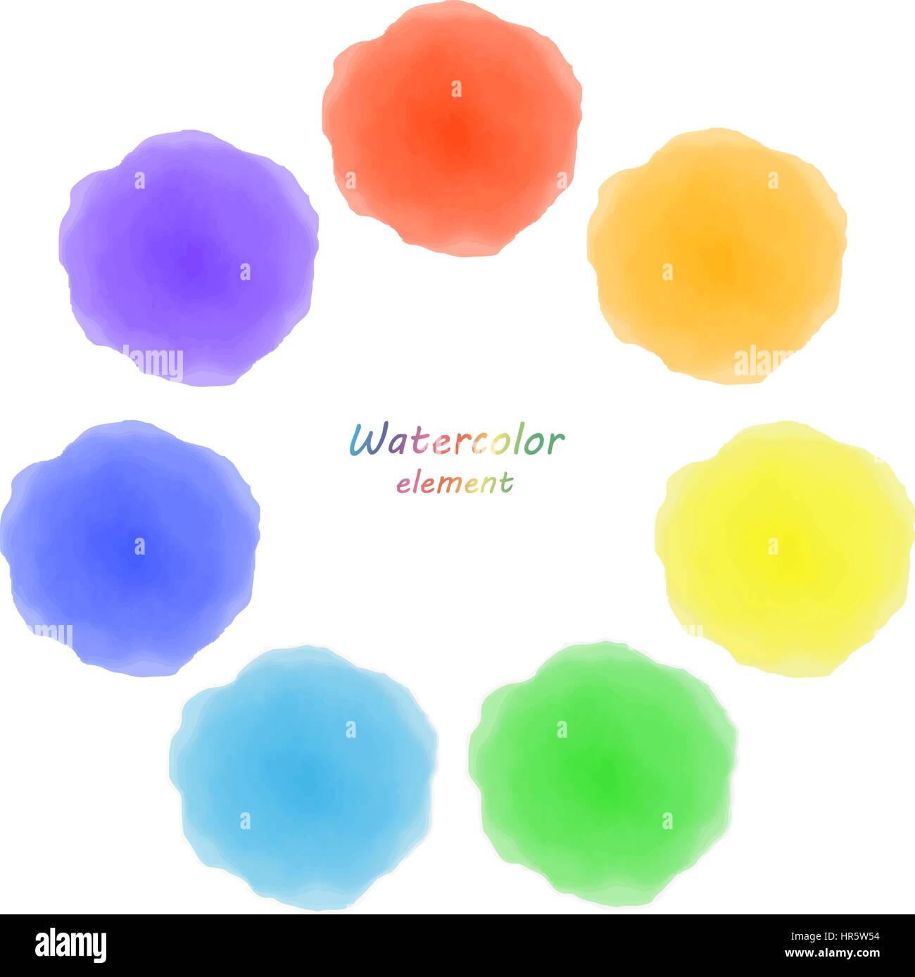 rainbow watercolor blotch. Set of rainbow watercolor circles Stock ...