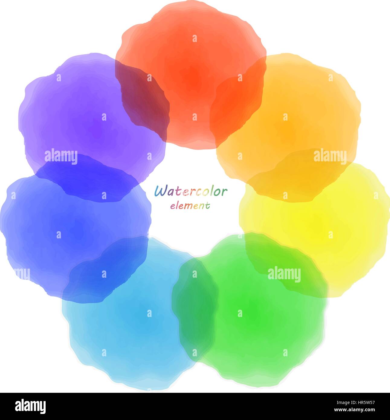 rainbow watercolor blotch. Set of rainbow watercolor circles Stock ...