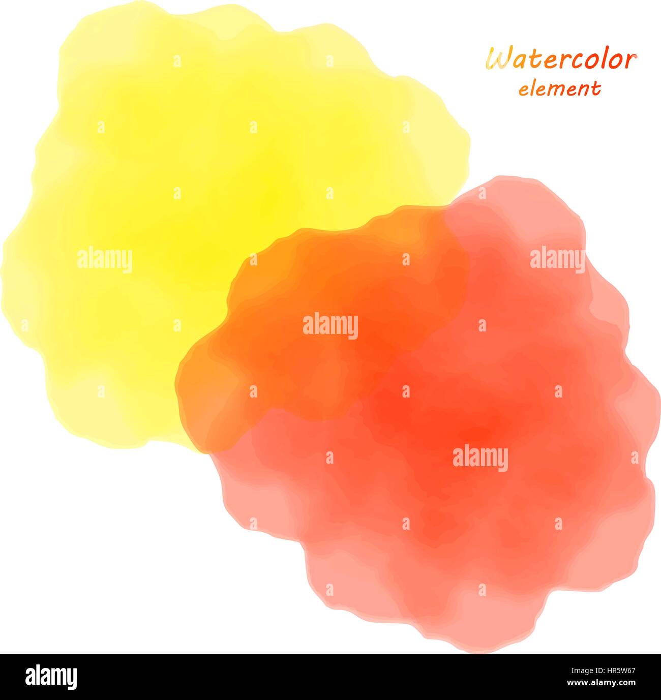 orange watercolor blotch. Set of orange watercolor circles Stock Vector ...