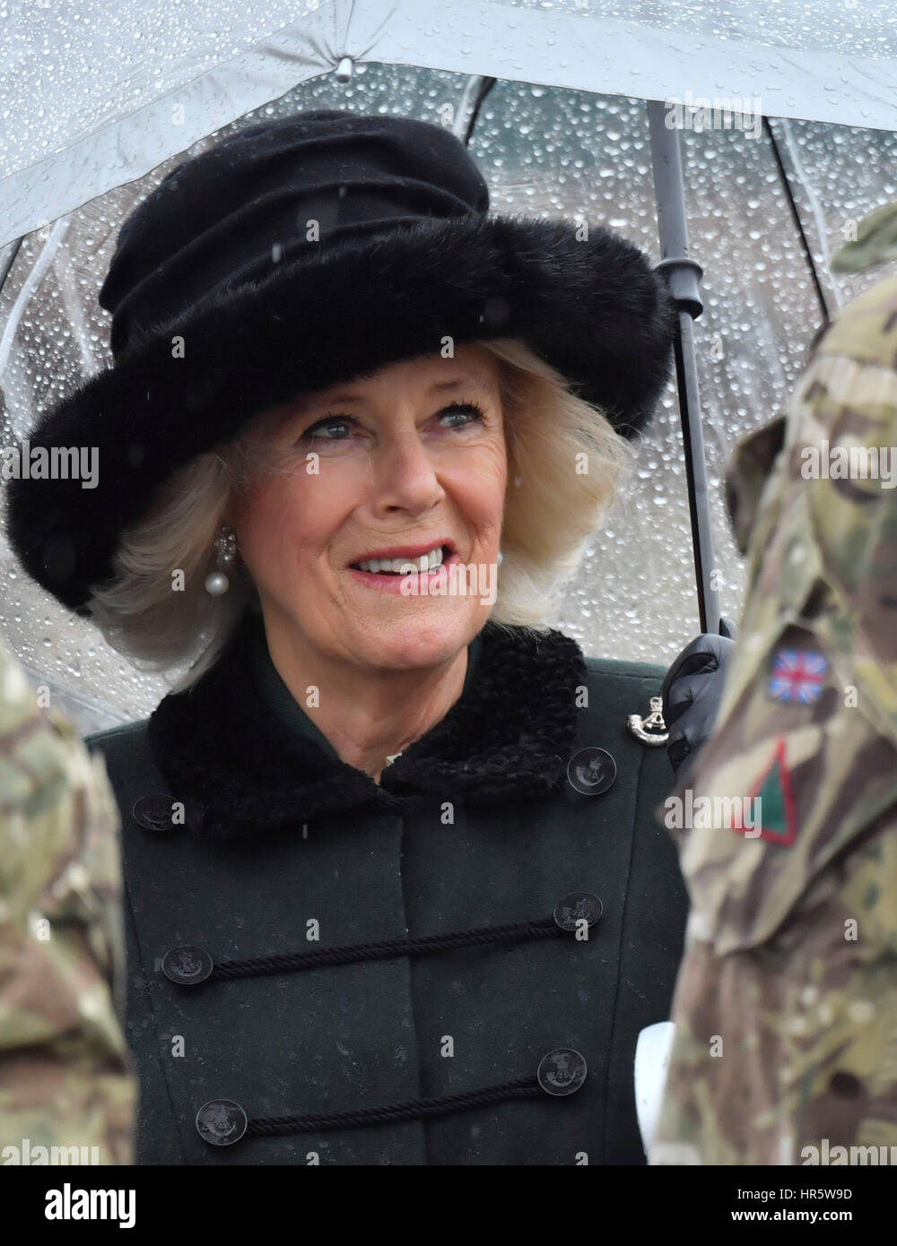 The Duchess of Cornwall during a visit to the 4th Battalion The Rifles ...