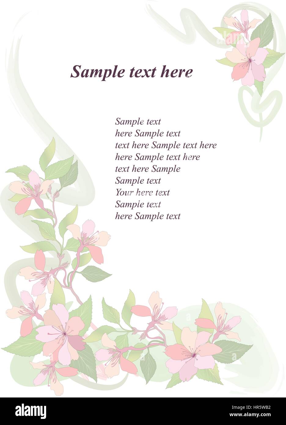 Floral pattern. Flower background. Flourish garden greeting card with ...