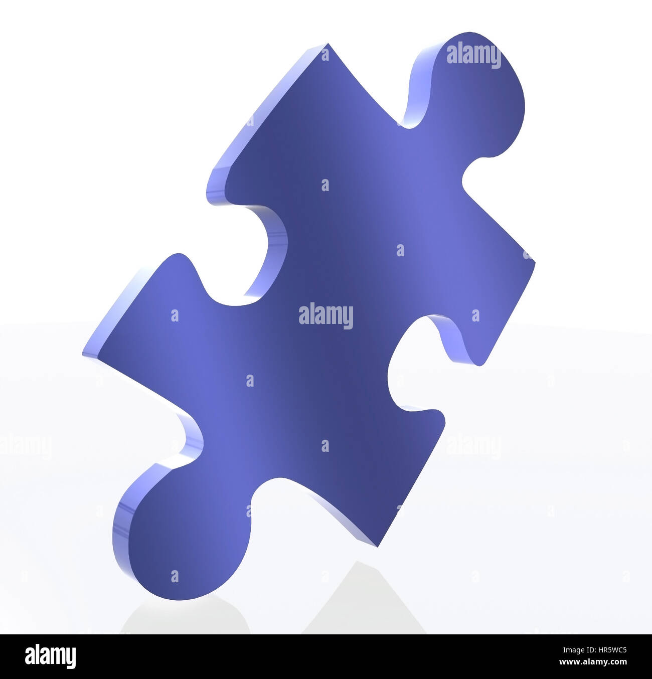 blue puzzle piece over white, render in 3d Stock Photo - Alamy