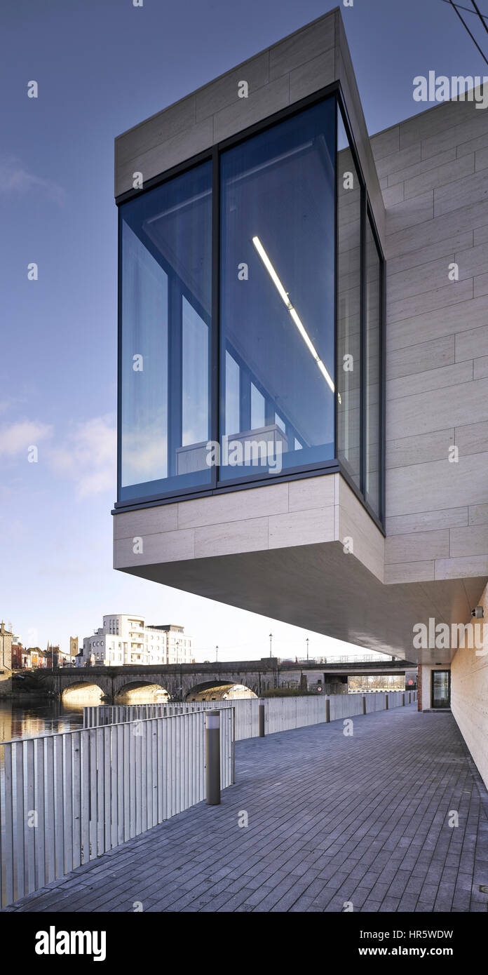 View of overhang showing walkway and bridge. Luan Gallery, Athlone ...