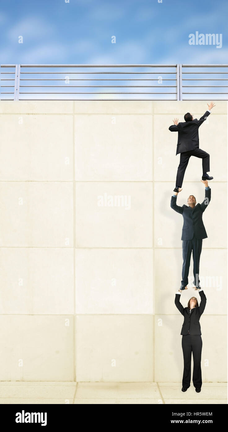 business people trying to get out of a "prison Stock Photo - Alamy