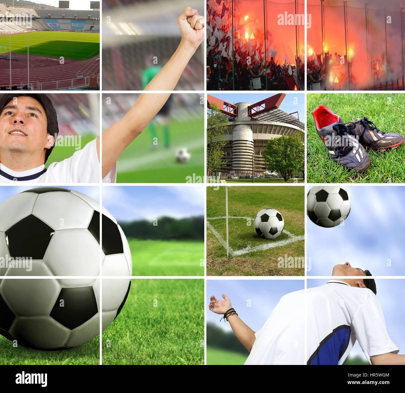 football - soccer composition with a grid Stock Photo - Alamy