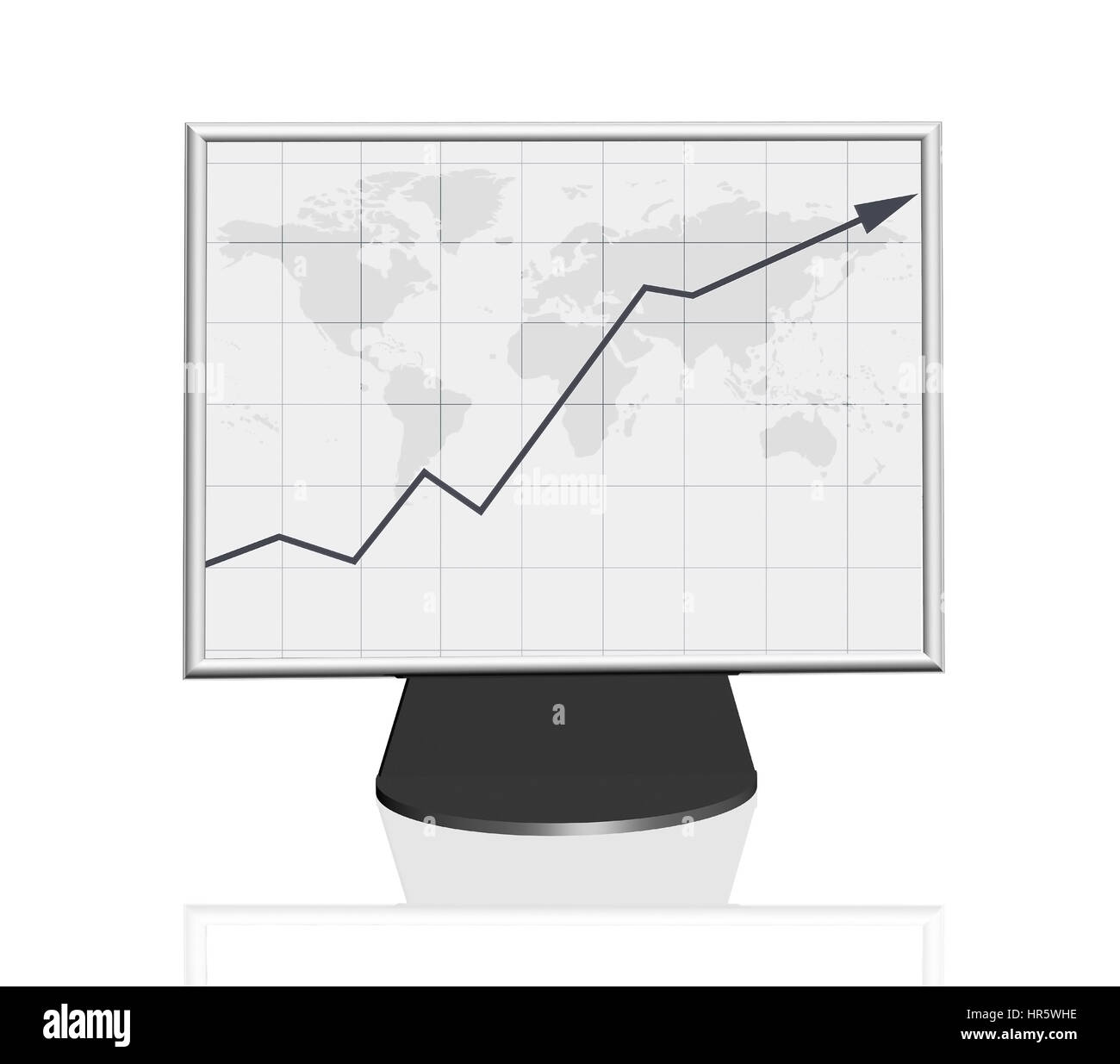 Graph on computer monitor Cut Out Stock Images & Pictures - Alamy