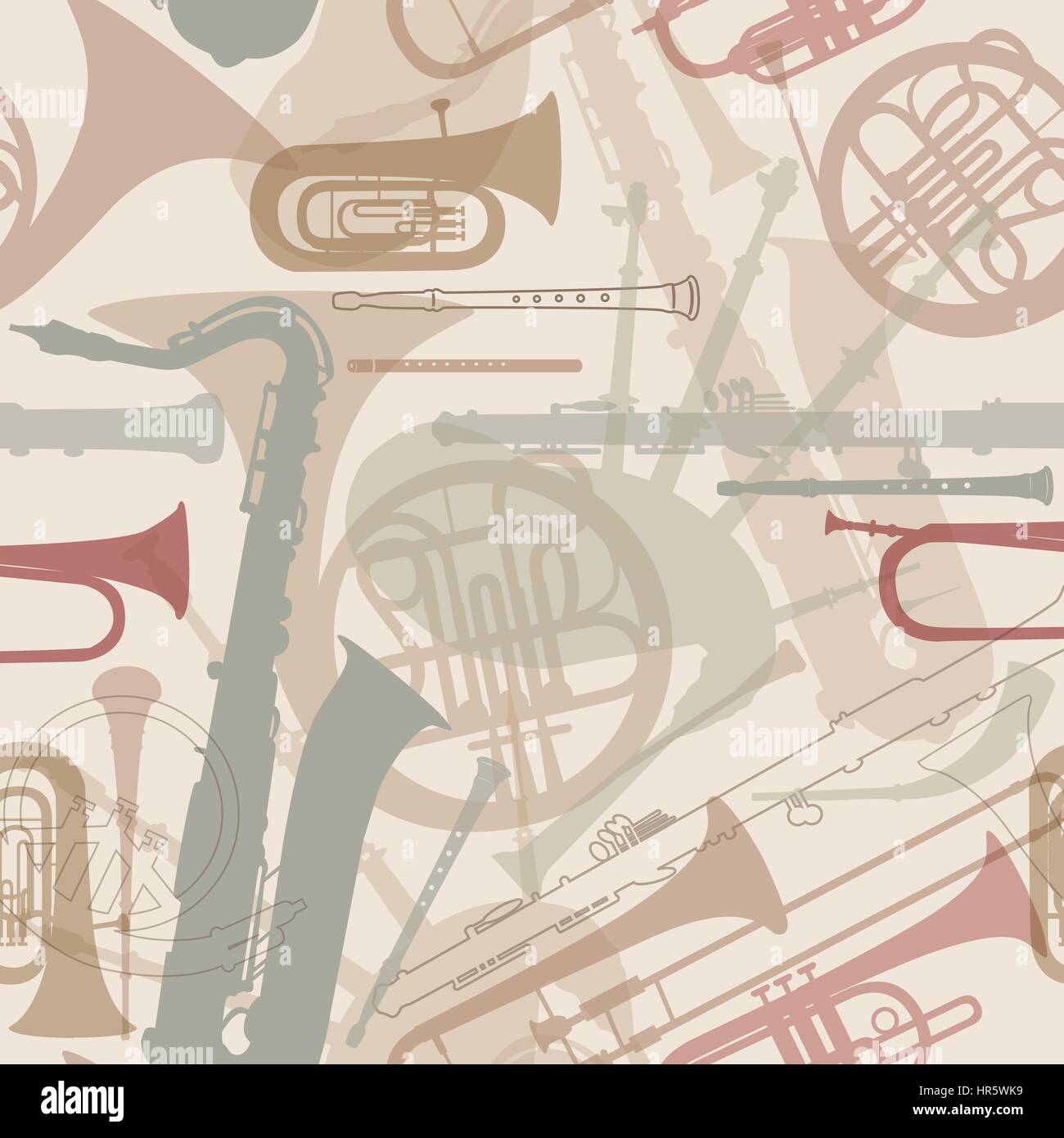 Abstract Music Background. Seamless texture with musical instruments ...