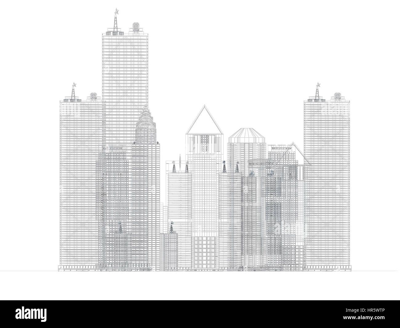 architecture blueprint of corporate buildings over a white background ...