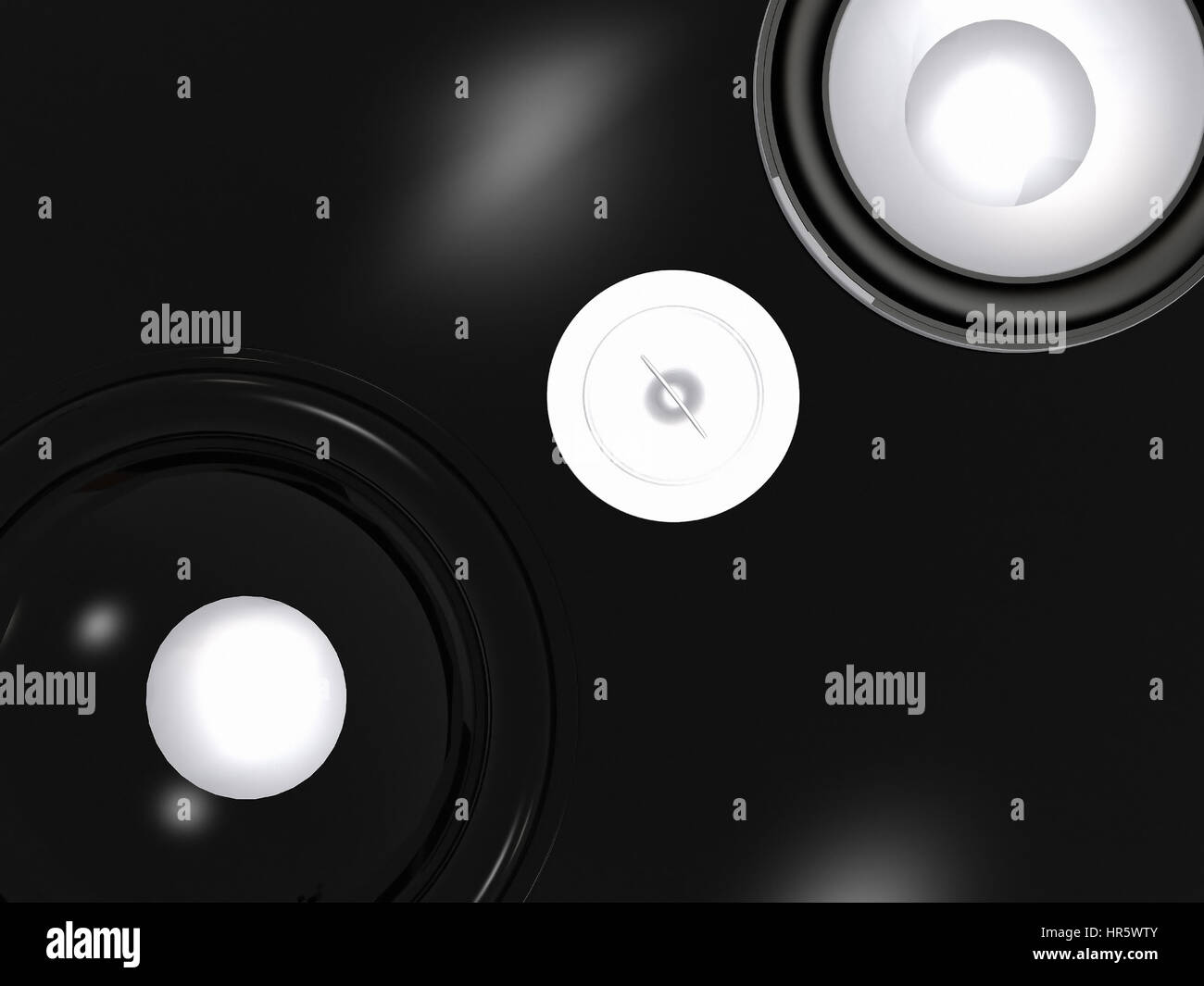 abstract loudspeaker background in black - reflective surface Stock ...