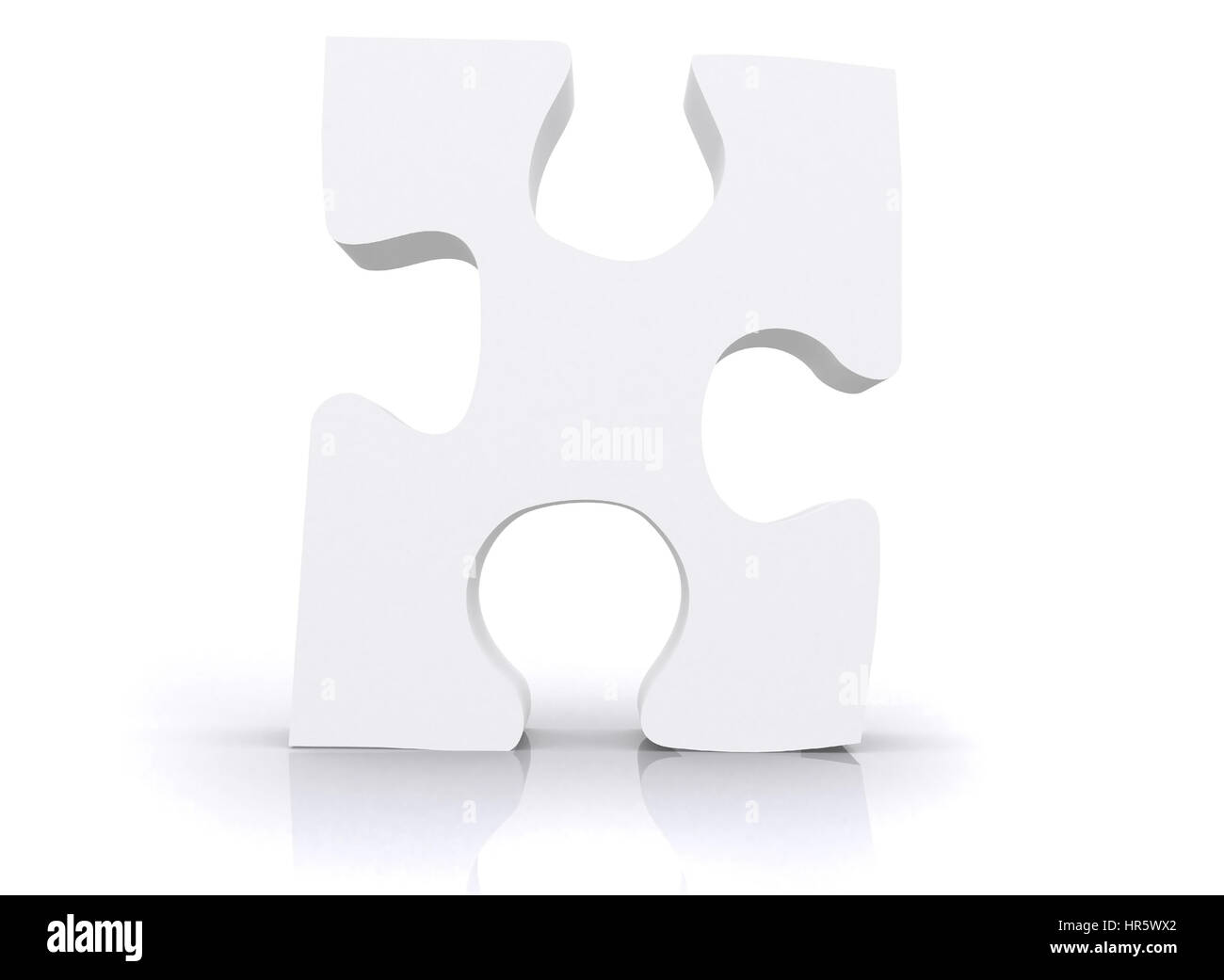 white puzzle piece with a shadow made in 3d Stock Photo - Alamy