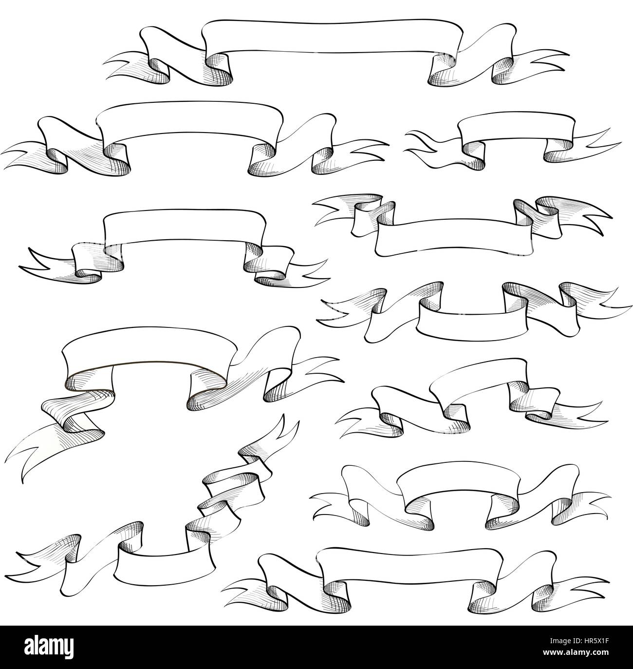 Vintage engraved illustration bow hi-res stock photography and images ...