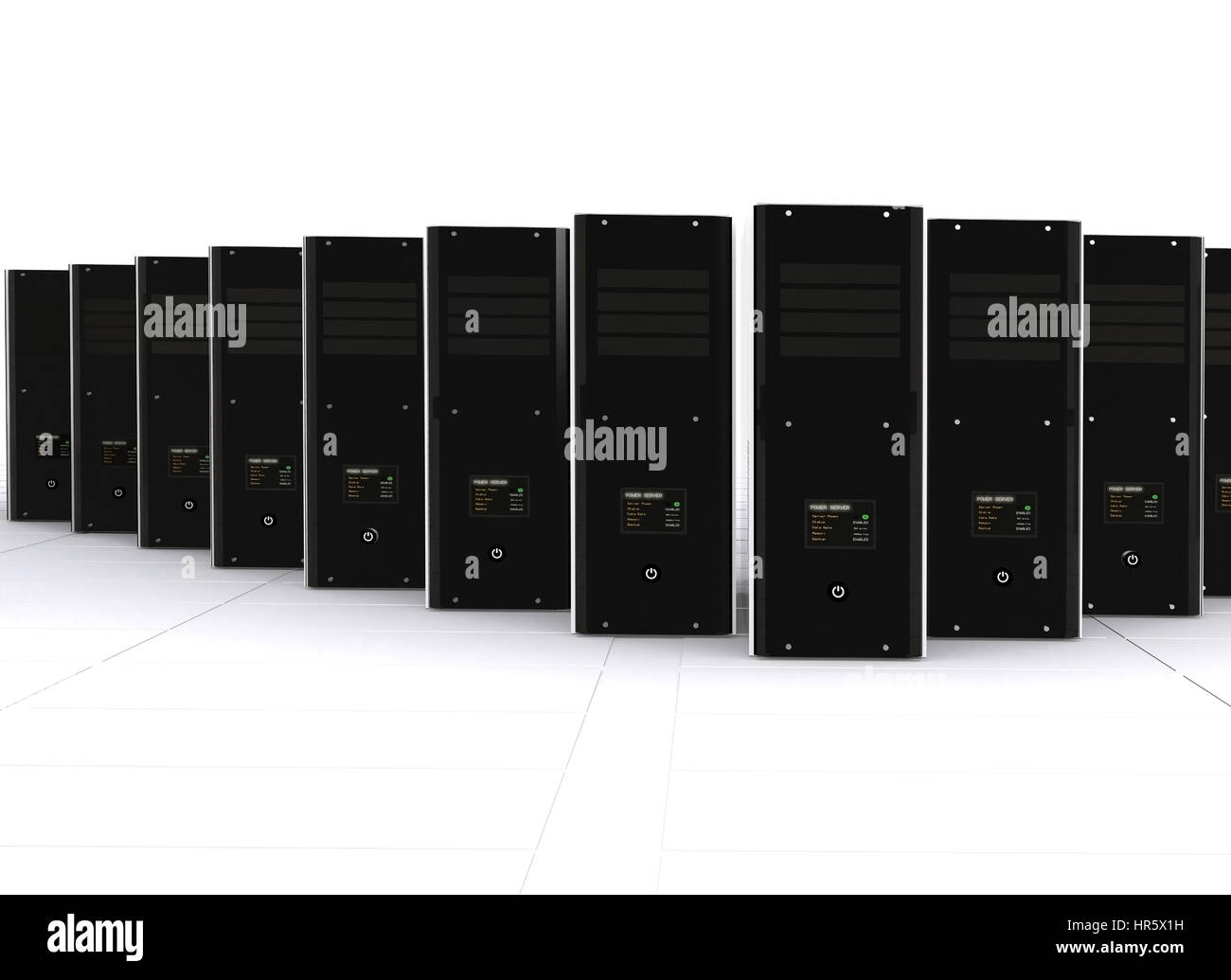 3d computer servers over a white background Stock Photo - Alamy