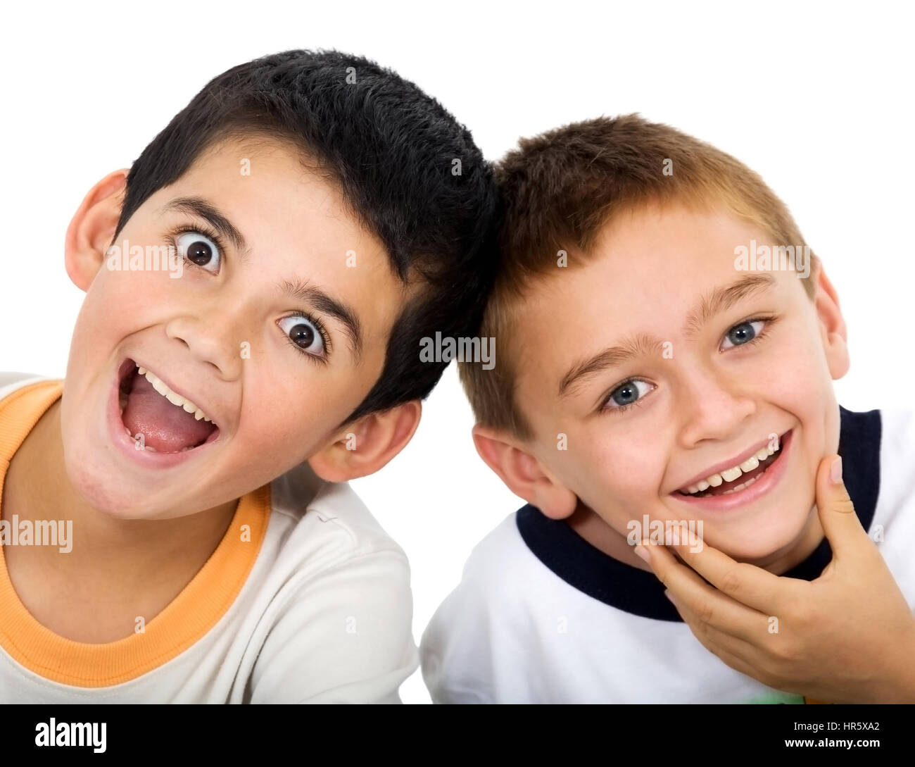 children portrait smiling isolated over a white background Stock Photo ...