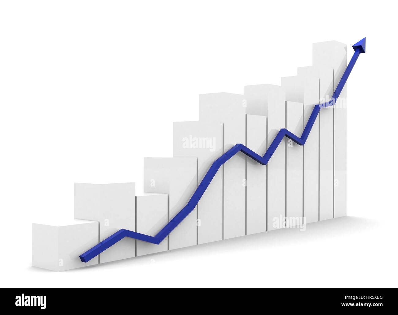 business growth and success chart - isolated over a white background ...