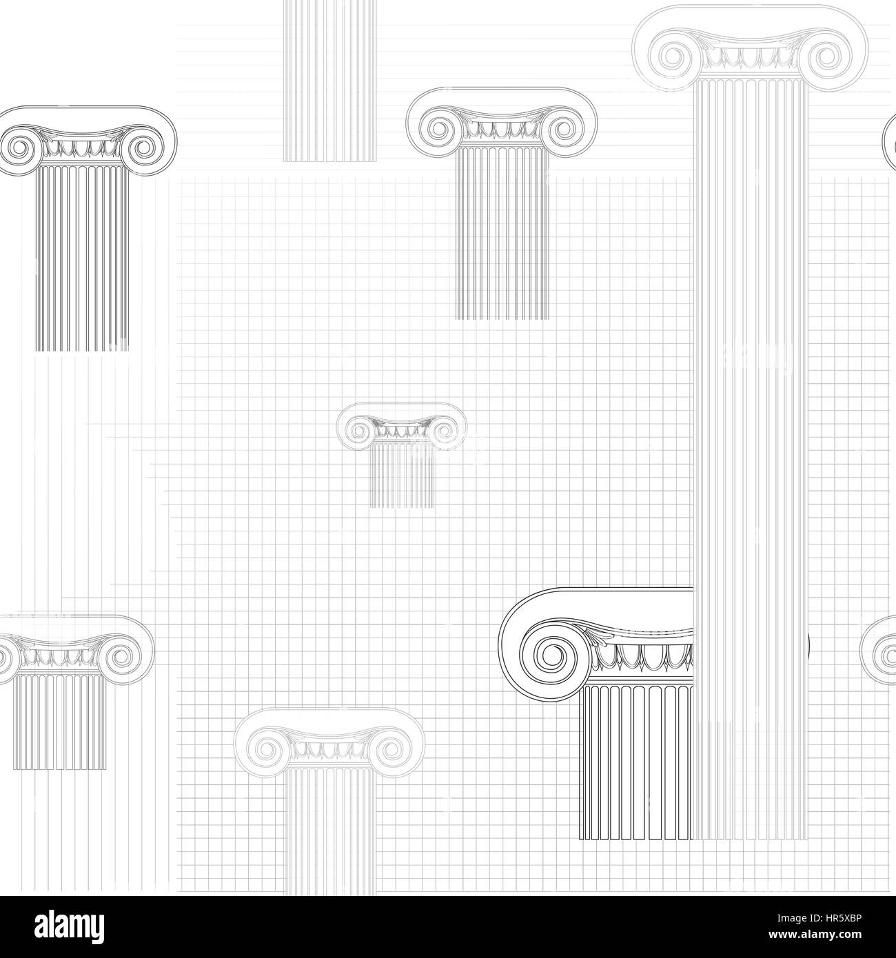 Classic columns seamless background. Roman Engraving background for ...