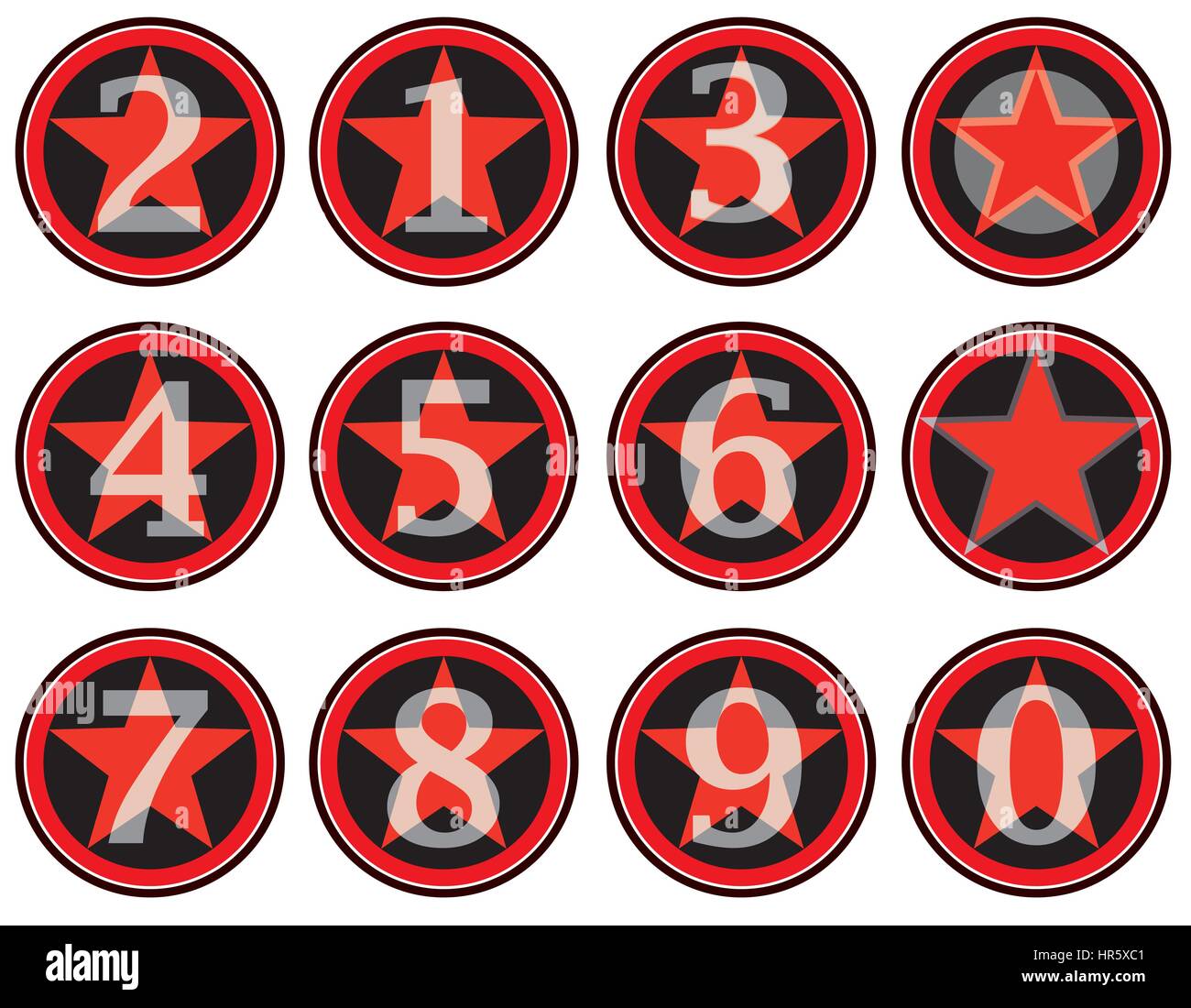 Alphabet numbers retro style. American vintage finger sign for school ...