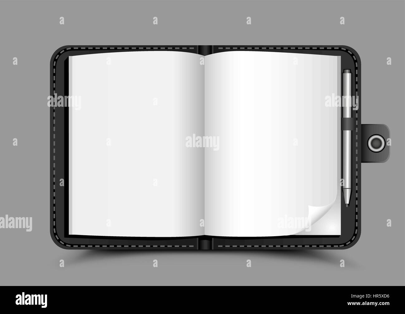 open notepad gray background Stock Vector Image & Art - Alamy