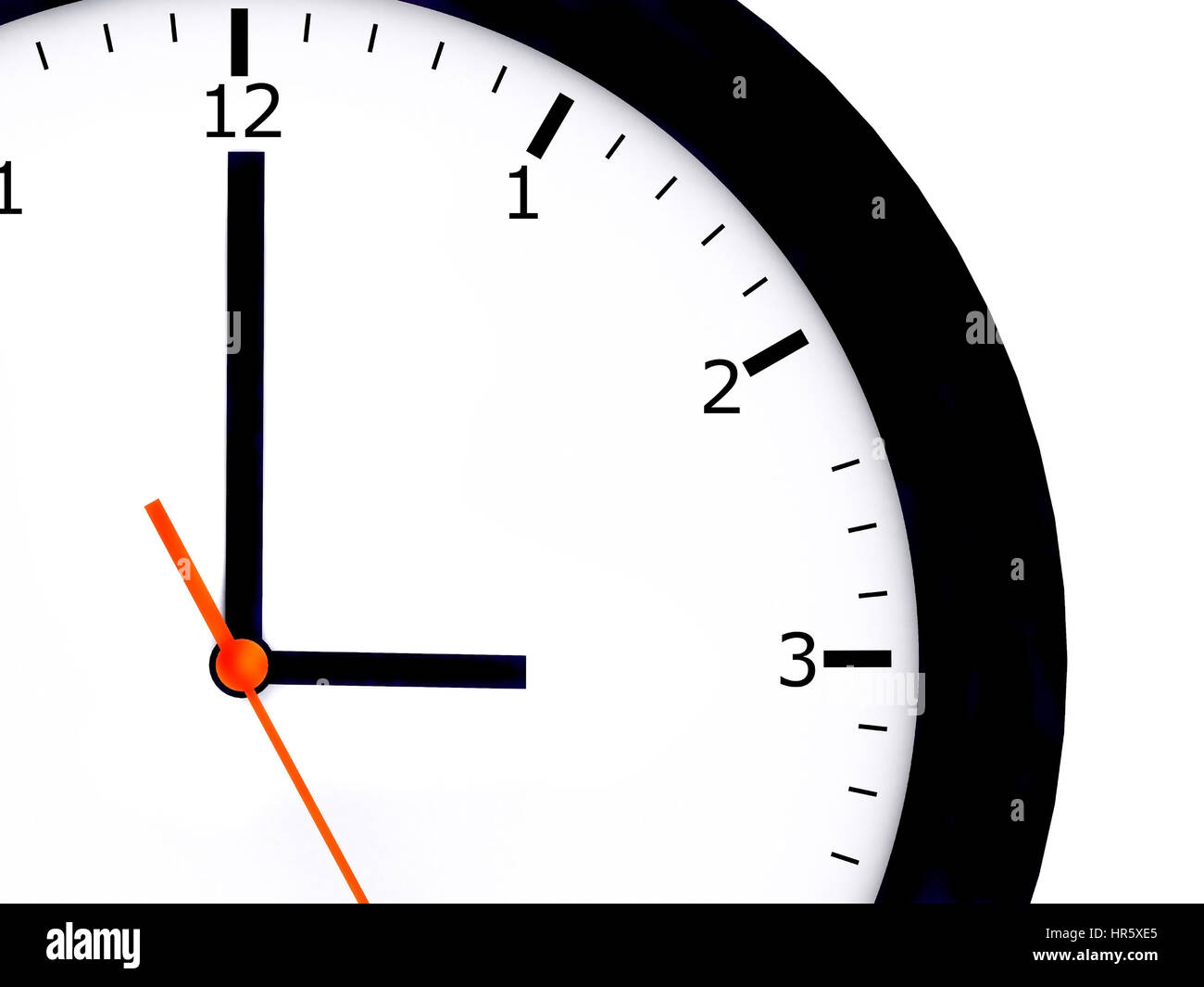 clock at 3 isolated over a white background Stock Photo - Alamy