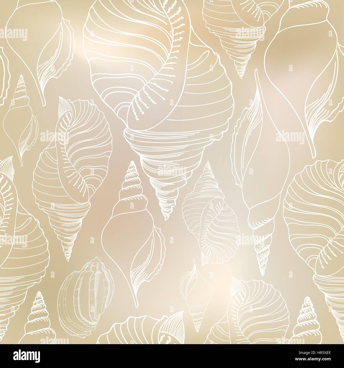Seashell seamless pattern. Summer holiday marine background. Underwater ...