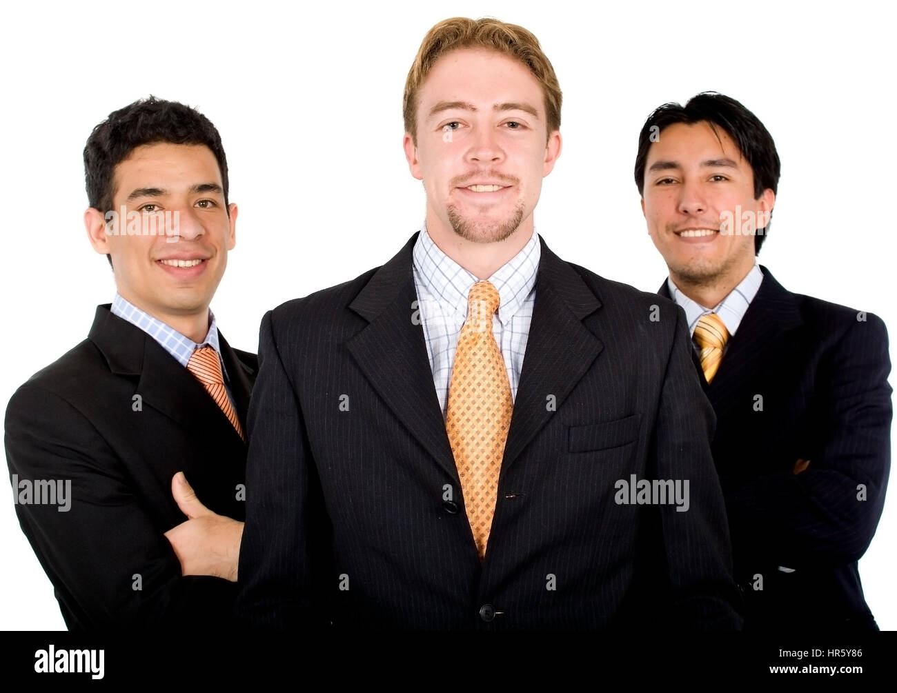 confident male business team over a white background Stock Photo - Alamy