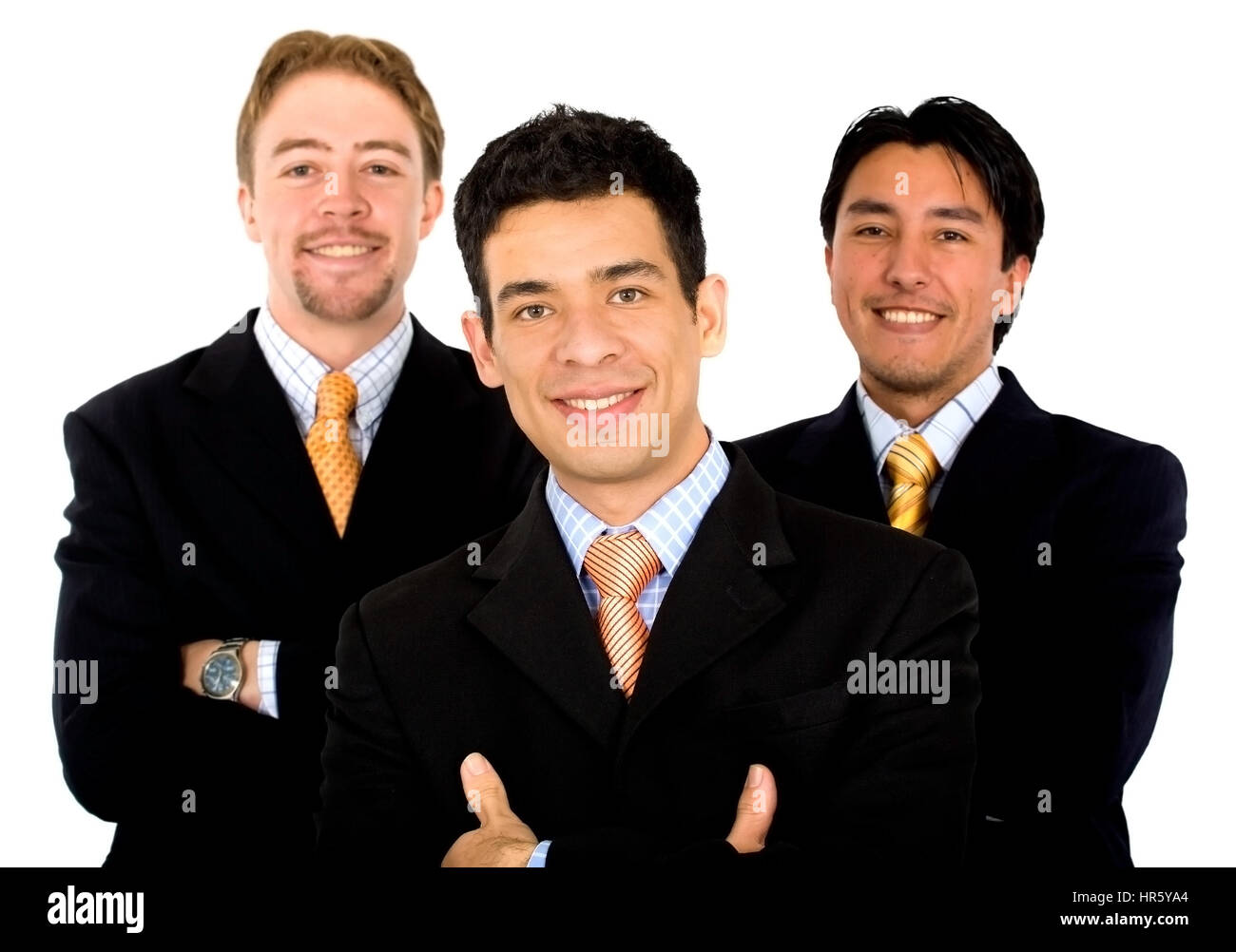 Business office teamwork where there are only men - all smiling ...