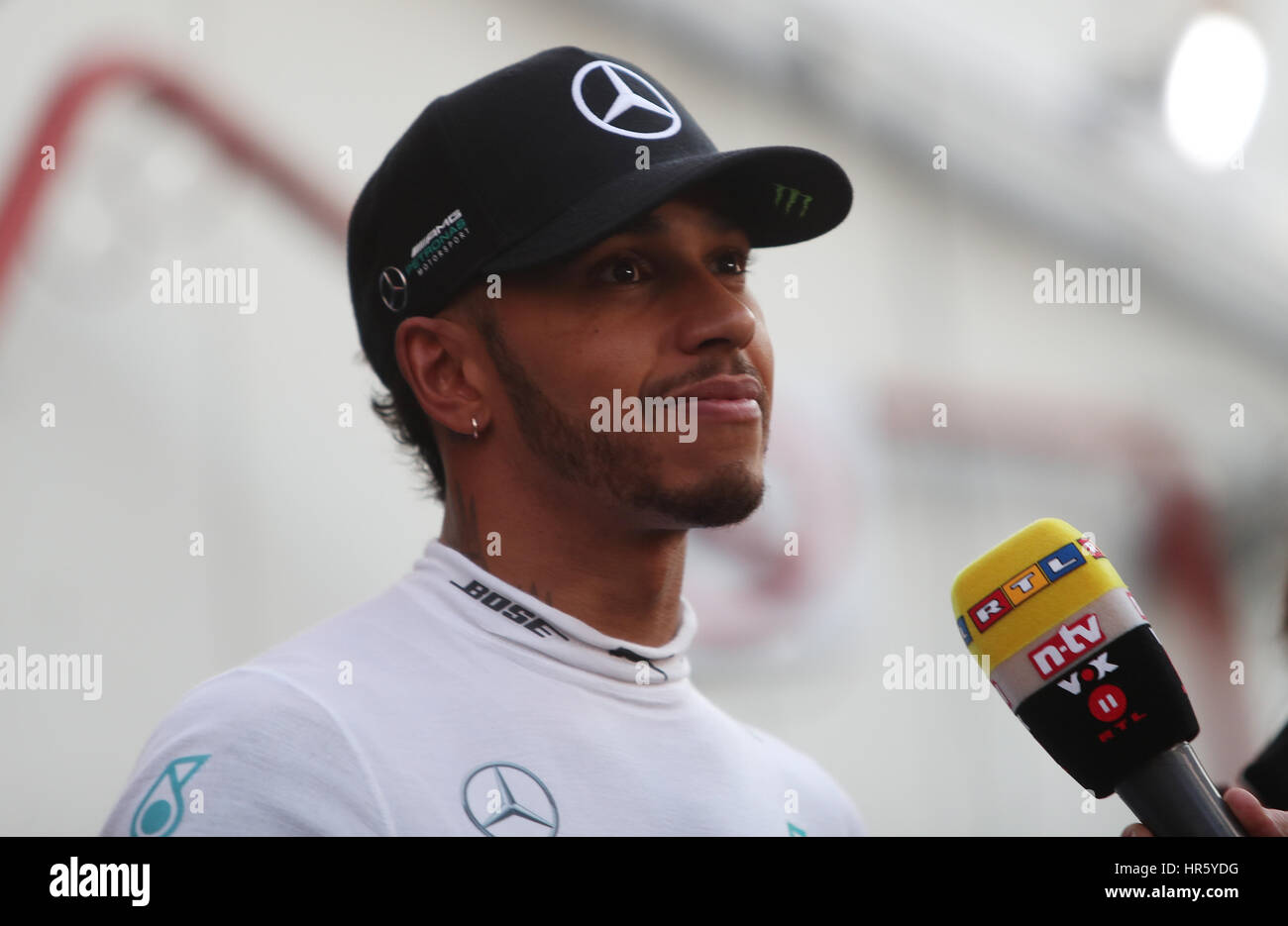 Mercedes' Lewis Hamilton during day one of testing ahead of the 2017 ...