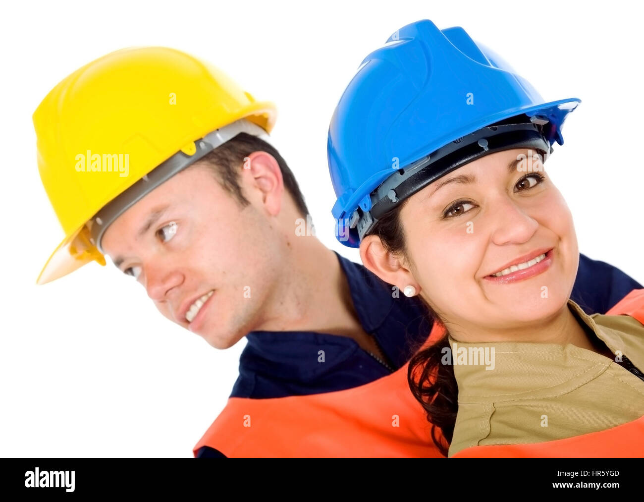 couple of manual workers isolated over a white background Stock Photo ...