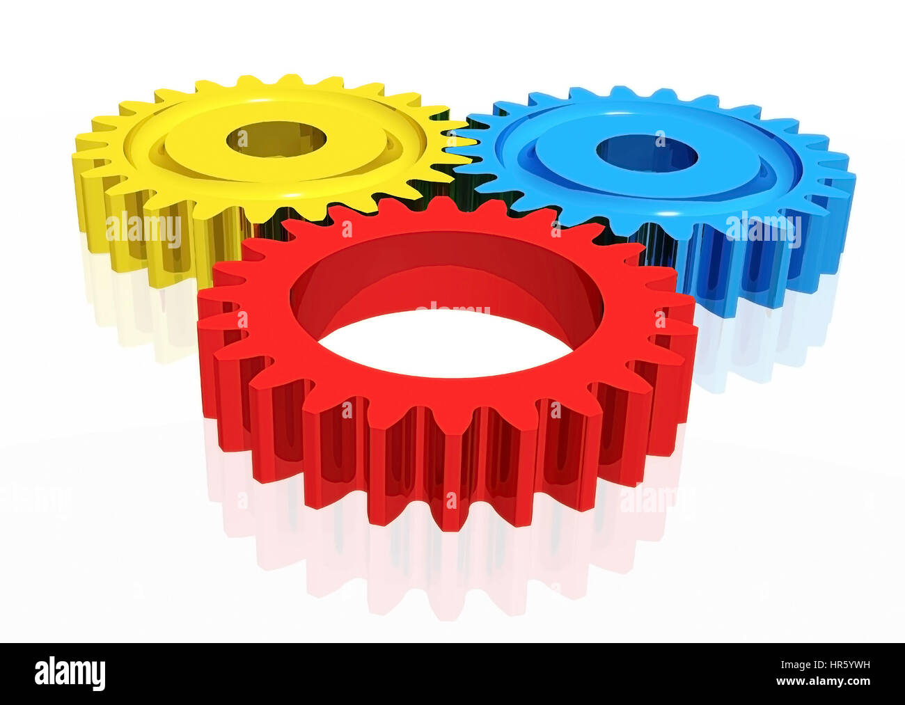 colourful cogwheels illustration isolated over a white background Stock ...