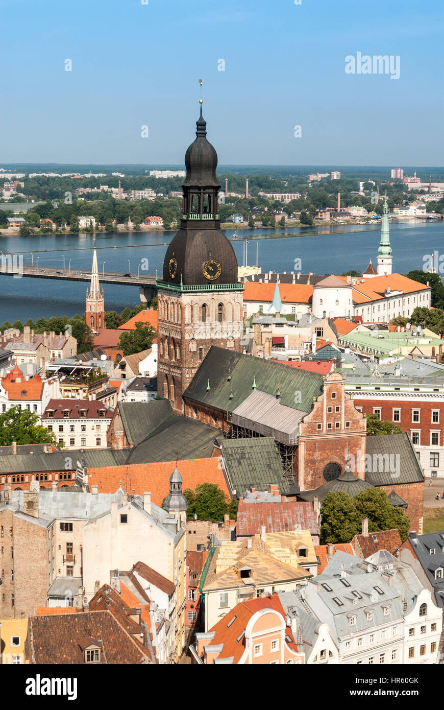 Elevated view of the old town, Riga, Latvia Stock Photo - Alamy