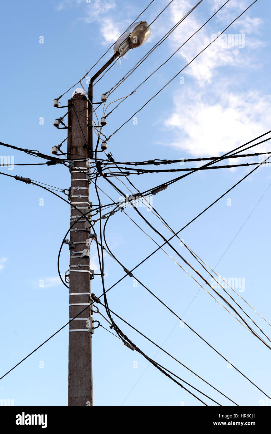 Mass of public utility electricity lines, insulators, and connectors ...