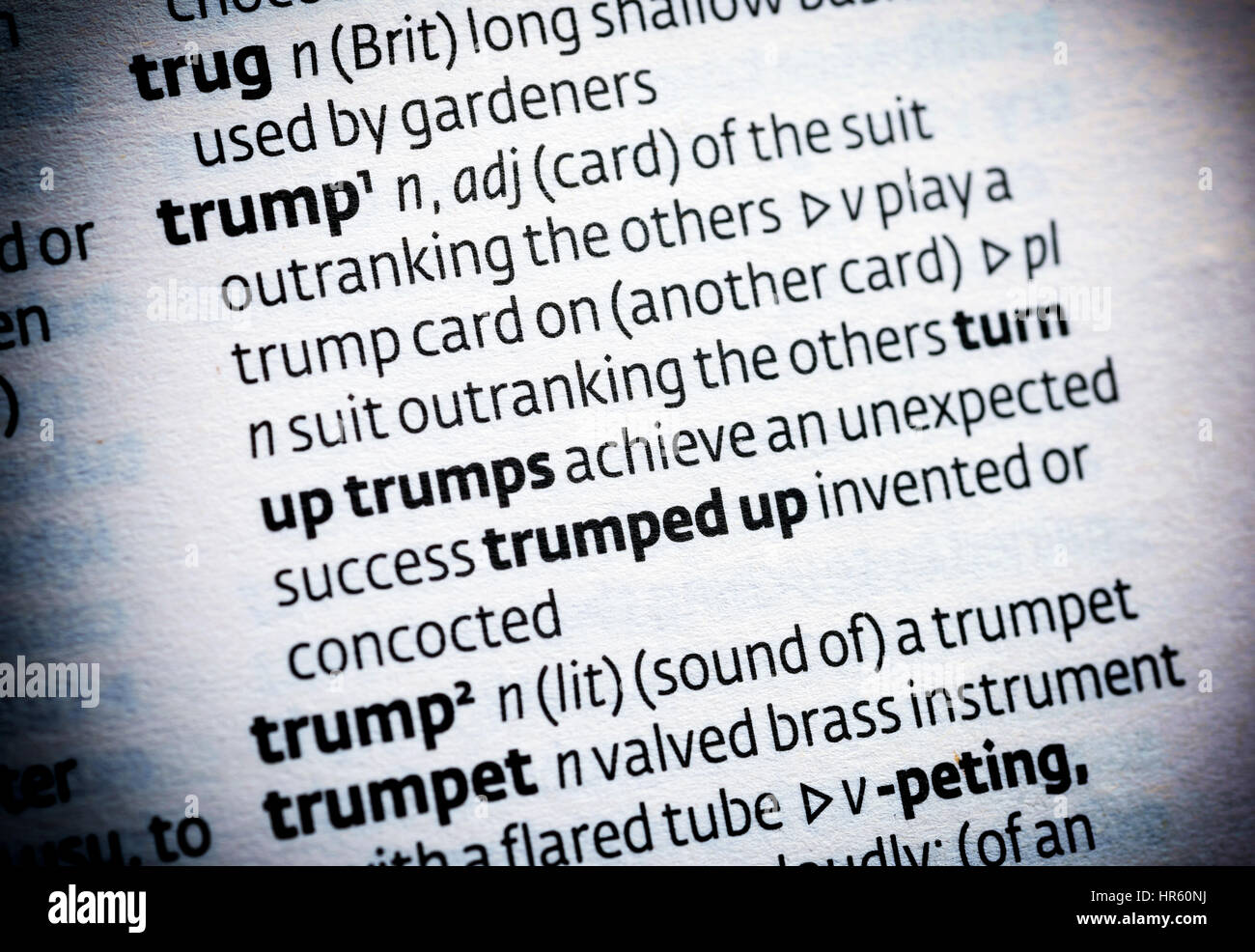 Trump dictionary type explanation in black and white font Stock Photo ...