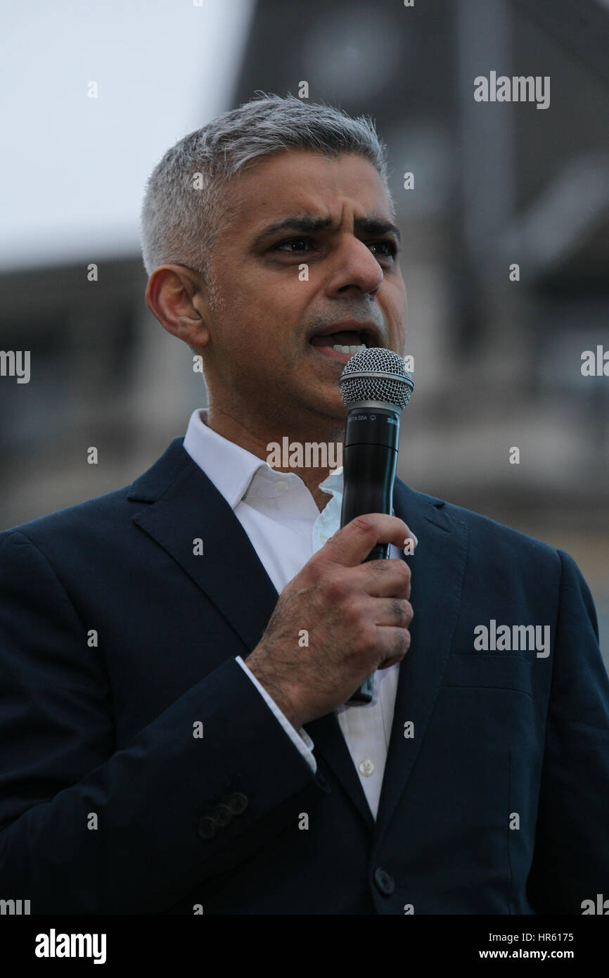 London, UK, 26, 02, 2017: The Mayor of London Sadiq Khan attends a free ...