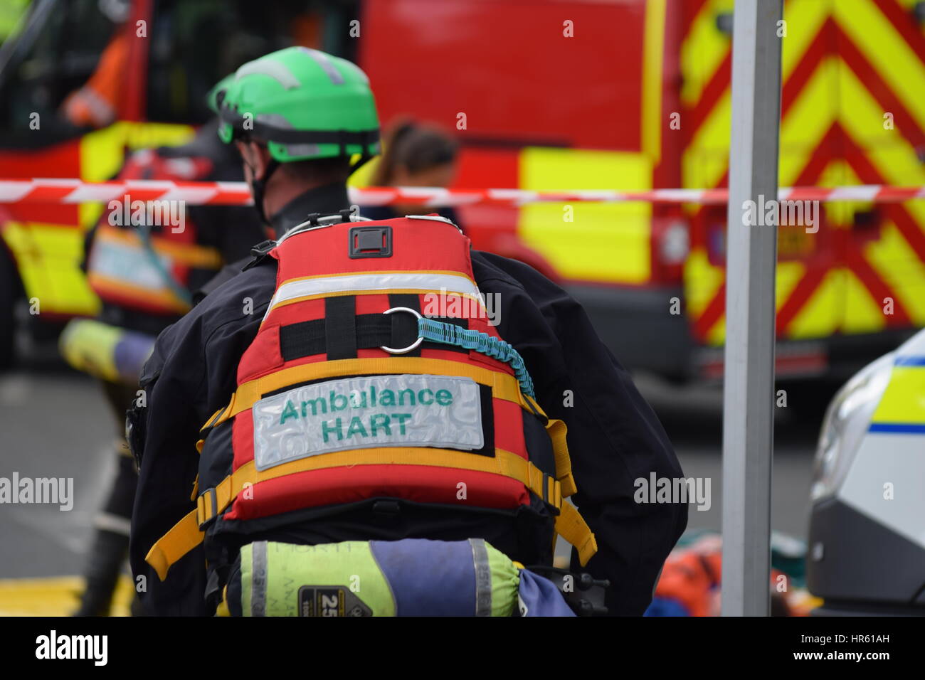 NWAS HART Getting ready to go out on Hollingworth Lake Stock Photo - Alamy