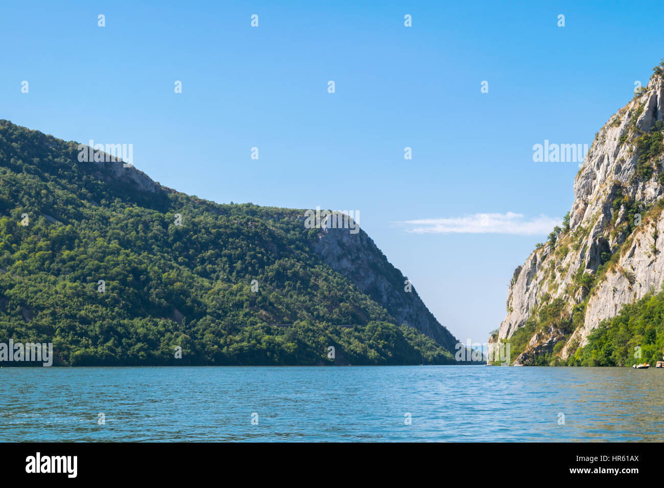 Breathtaking landscape Danube Valley, Dubova, Romania and Serbia border ...