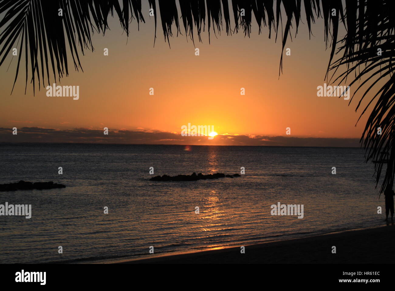 Sunset in Mauritius Stock Photo - Alamy