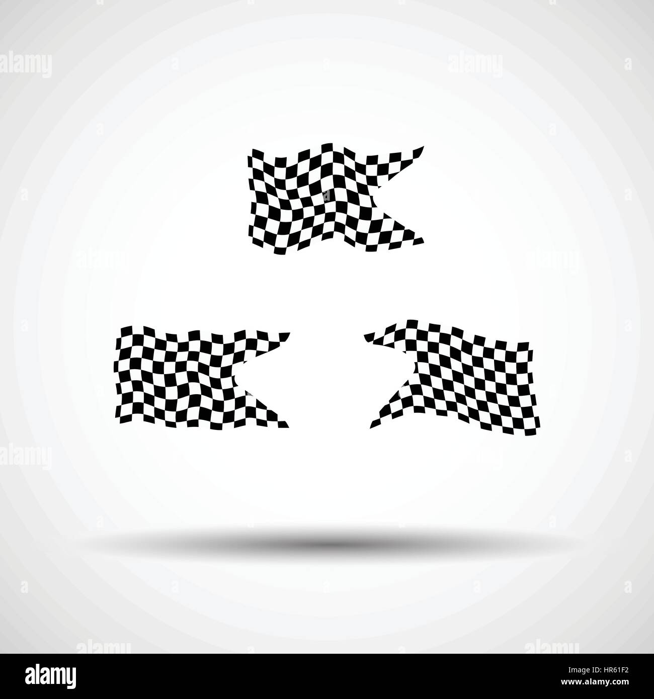 Racing background set collection of 3 checkered flags vector ...