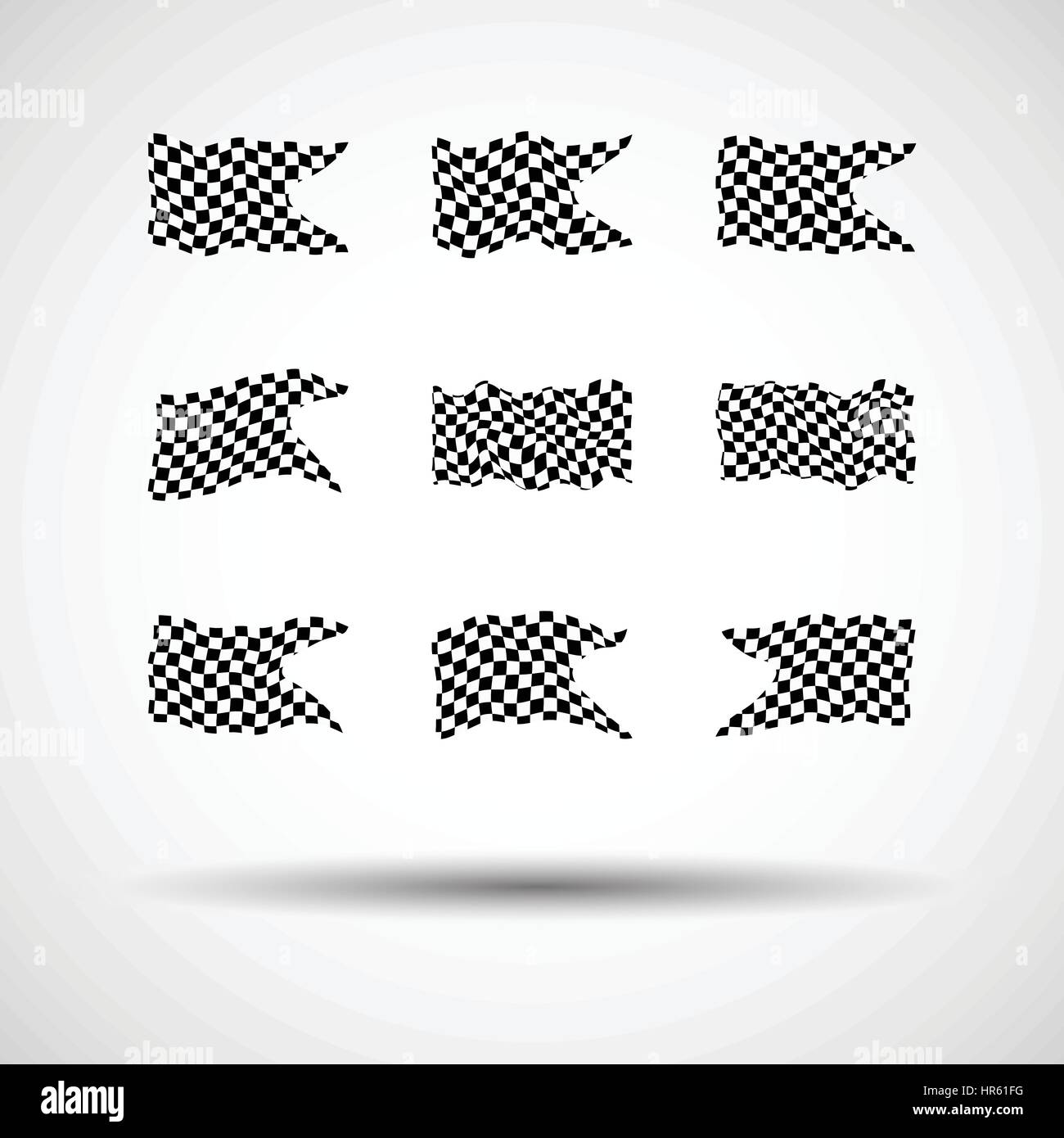 Racing background set collection of 9 checkered flags vector illustration. EPS10 Stock Vector ...
